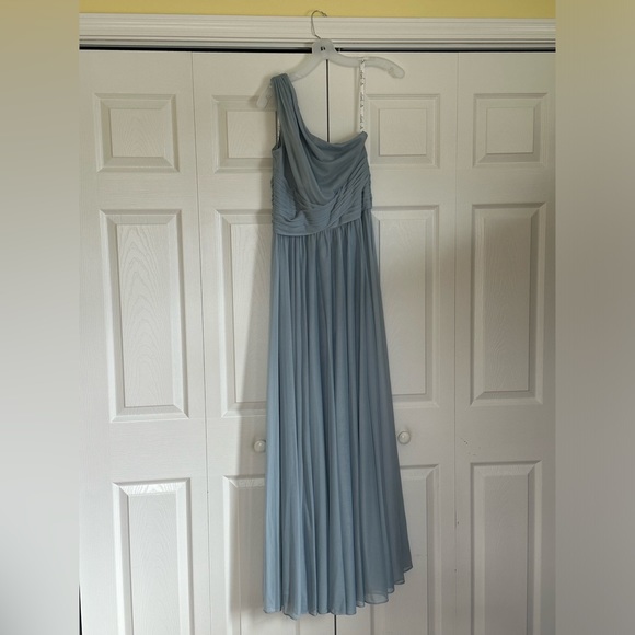 David's Bridal | Dresses | One Strap Blue Bridesmaid Dress | Poshmark